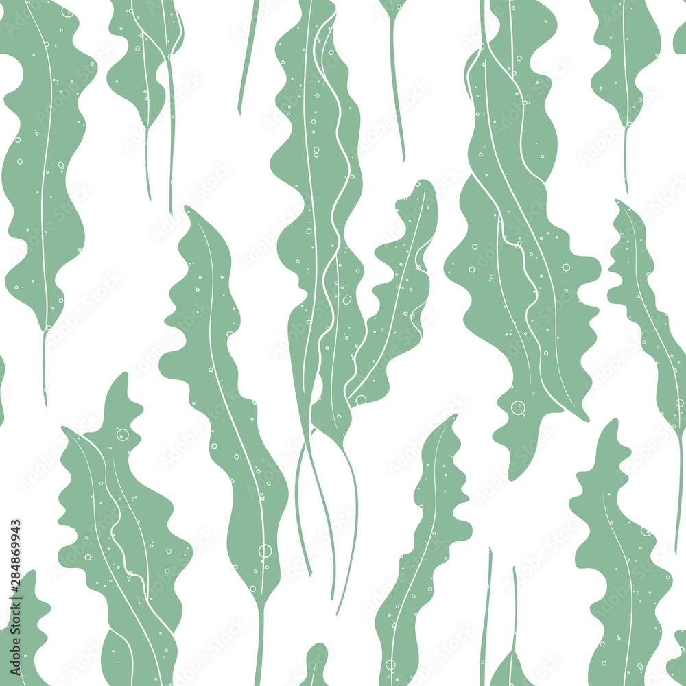 Vector seaweed texture seamless pattern background. Stock Vector ...