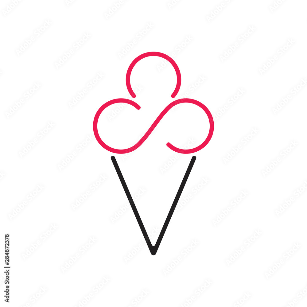 infinity ice cream design logo vector Stock Vector | Adobe Stock