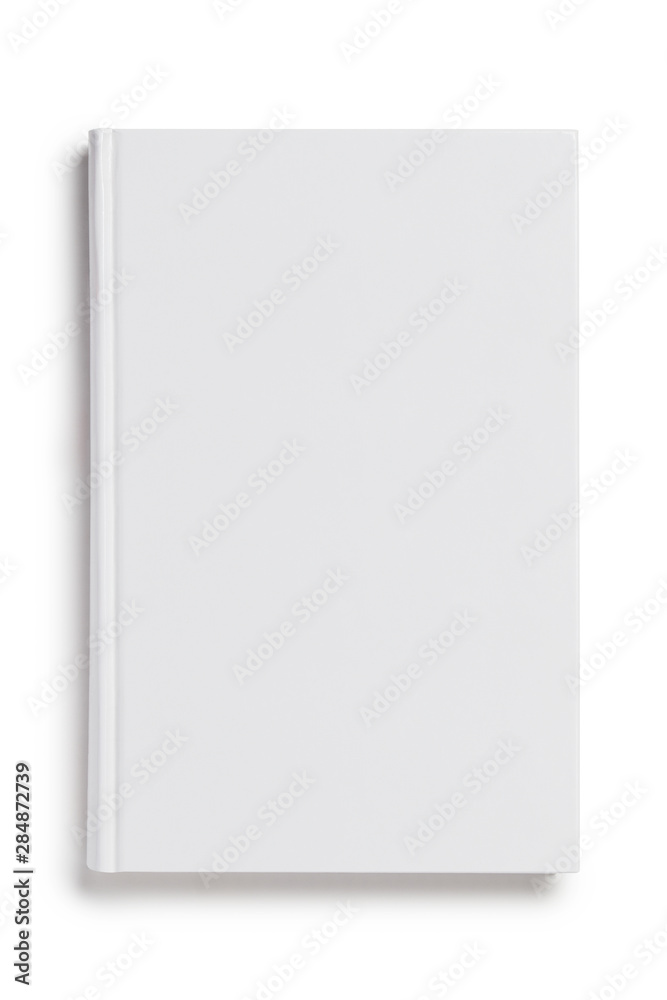 Blank white hard cover book, view from above, isolated on white ...