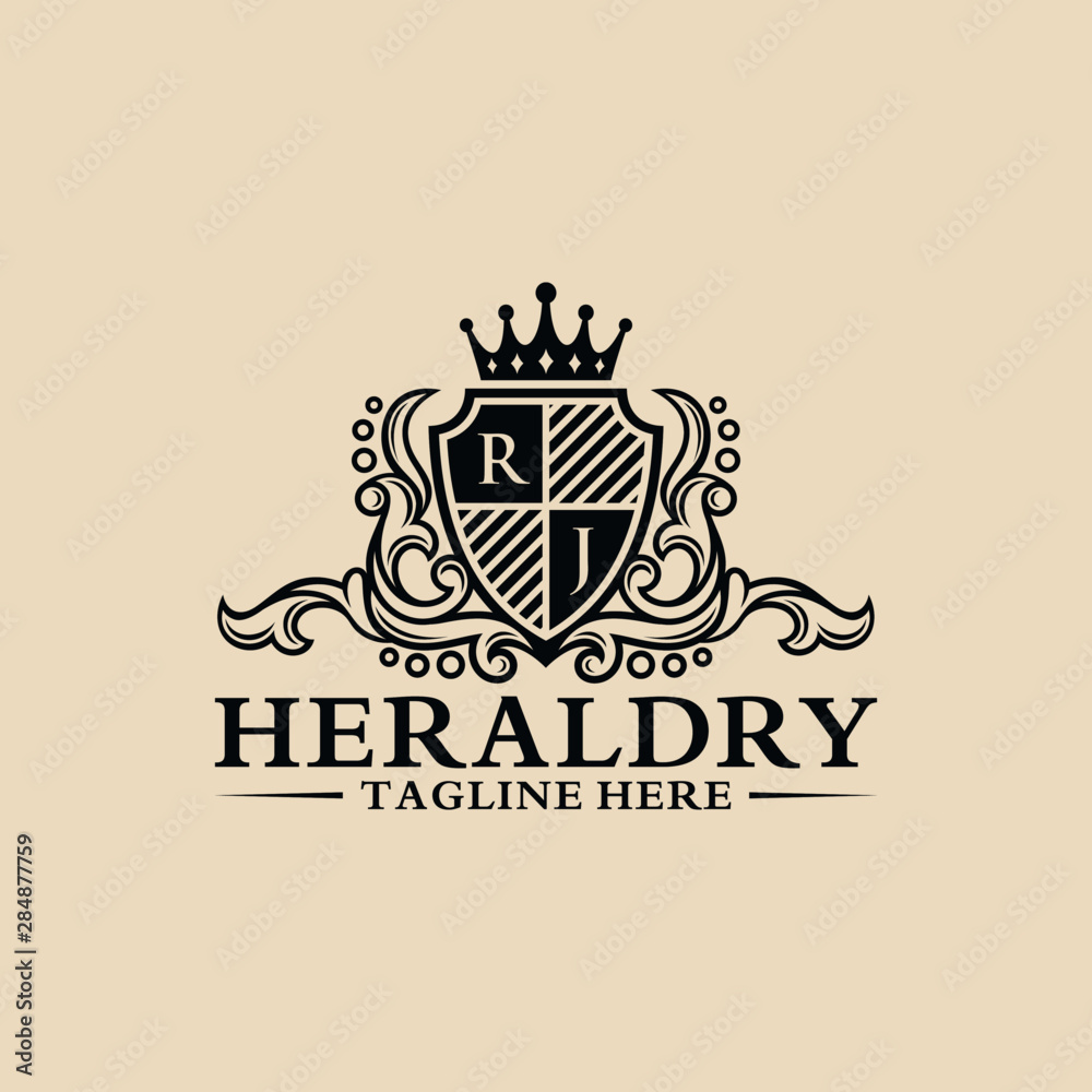 Heraldry Logo Collection Vector Template Stock Vector | Adobe Stock