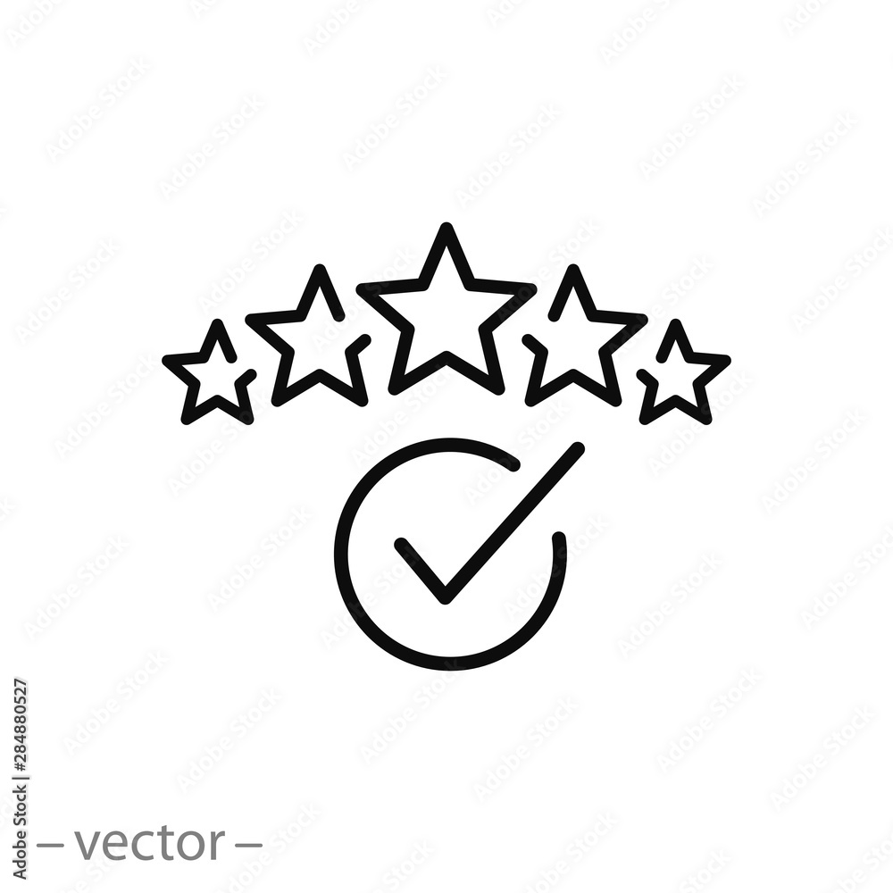 customer best review icon, choice quality rating, feedback value, five ...