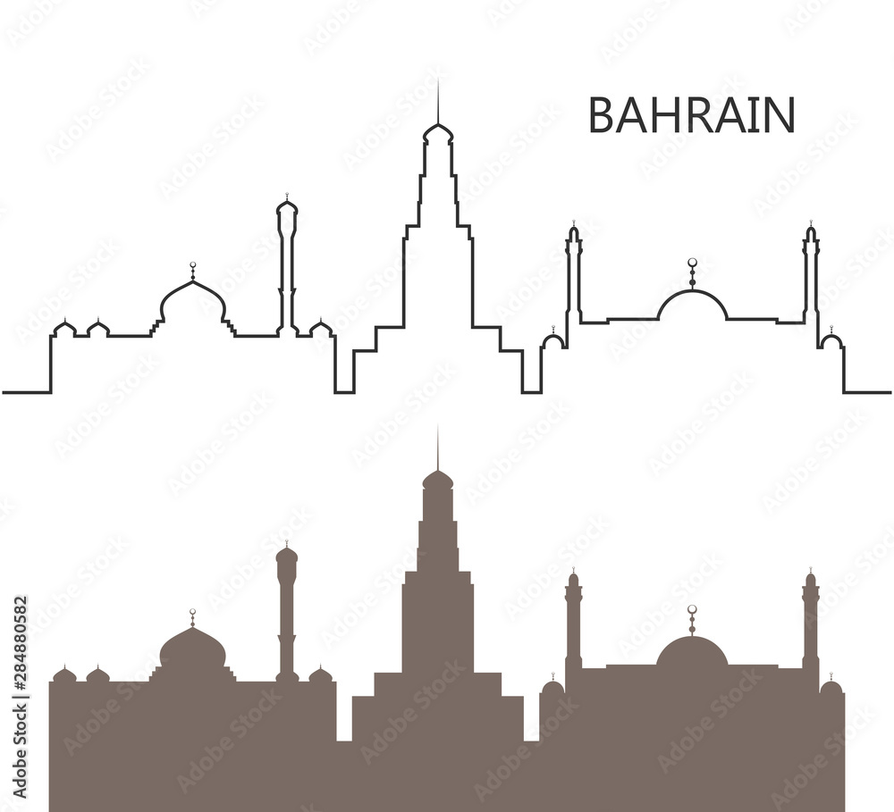 Bahrain logo. Isolated Bahrain architecture on white background Stock ...