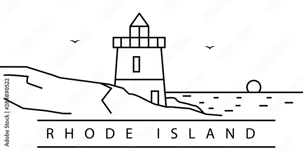 Rhode Island city line icon. Element of USA states illustration icons ...