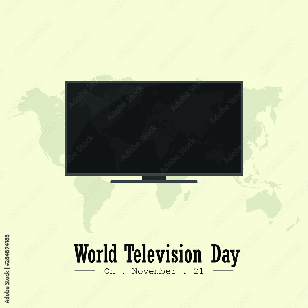 World Television Day with modern LED TV and world map Stock Vector ...