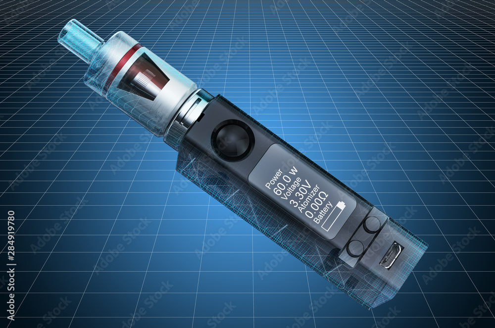 Visualization 3d cad model of electronic pipe, blueprint. 3D rendering ...