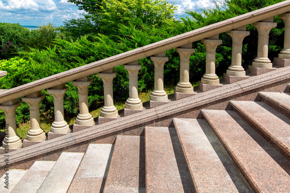 granite stone stairs details of steps and railings with balustrades in ...