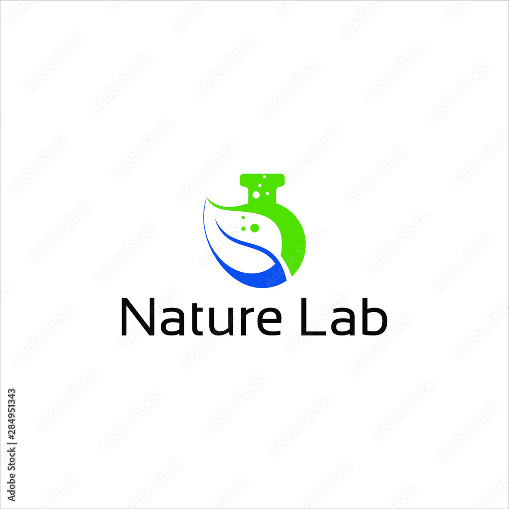 nature lab leaf health premium logo illustration vector icon Stock ...