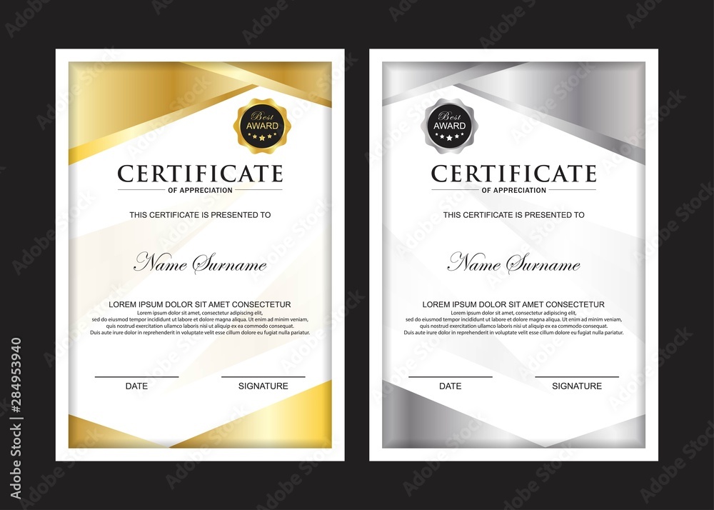 Certificate Premium set template awards diploma background vector ...