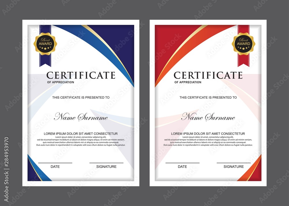Certificate Premium set template awards diploma background vector ...