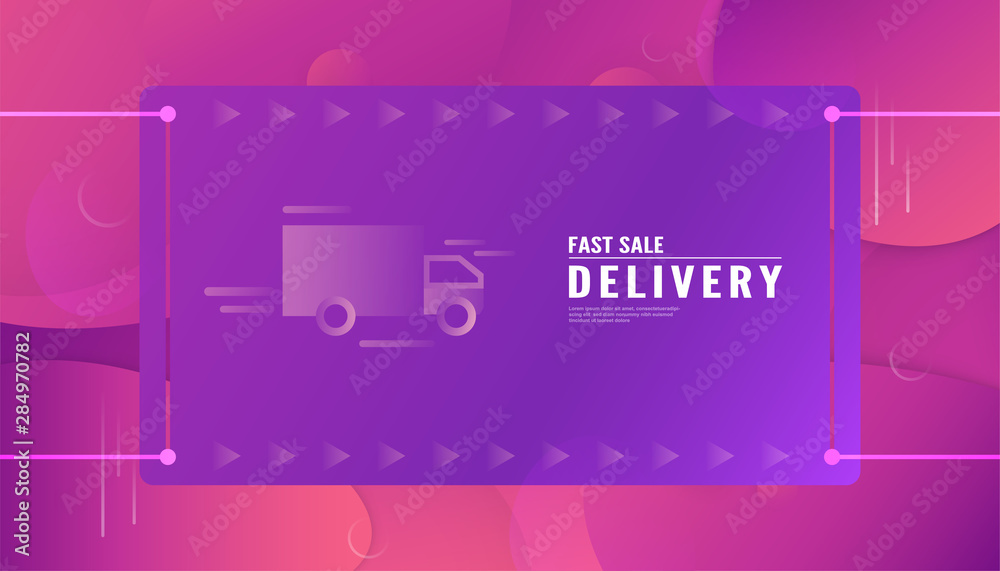 Delivery template for web banner, business presentation, advertisement ...