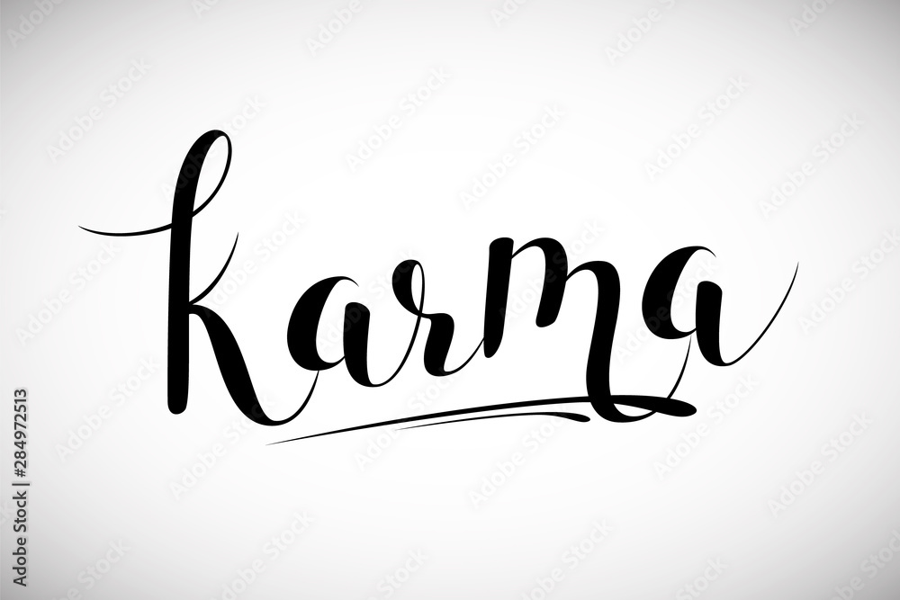 Hand lettering illustration - karma. Vector Stock Vector | Adobe Stock