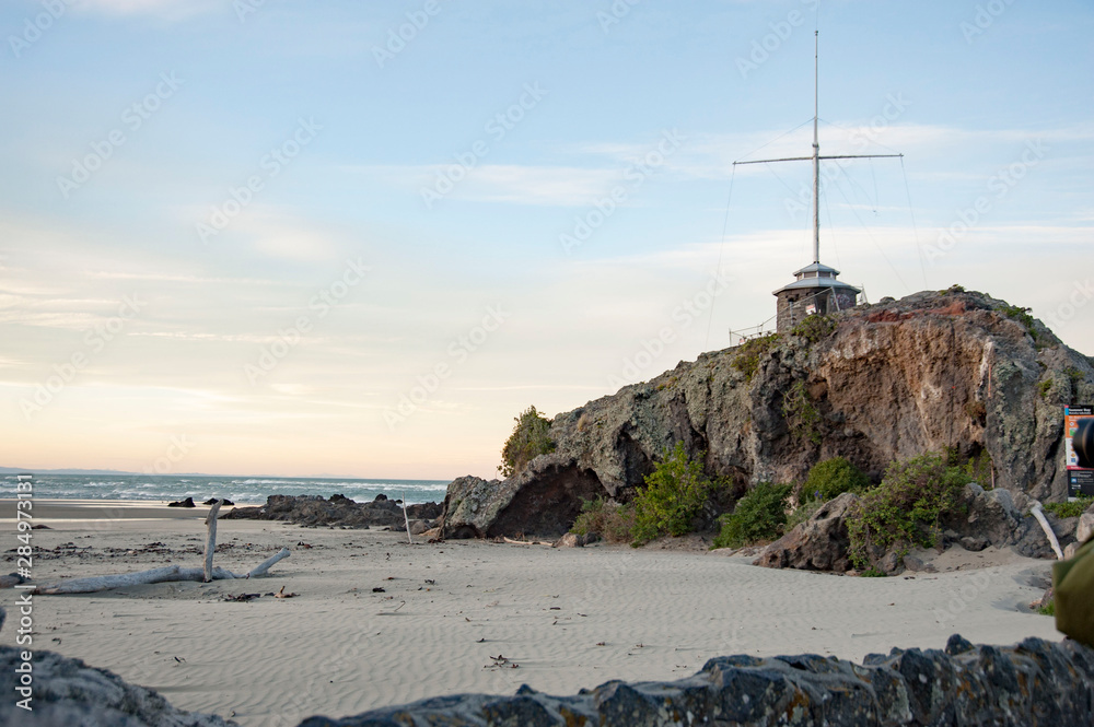 Cave Rock at Sumner Beach in Christchurch,South Island,New Zealand ...