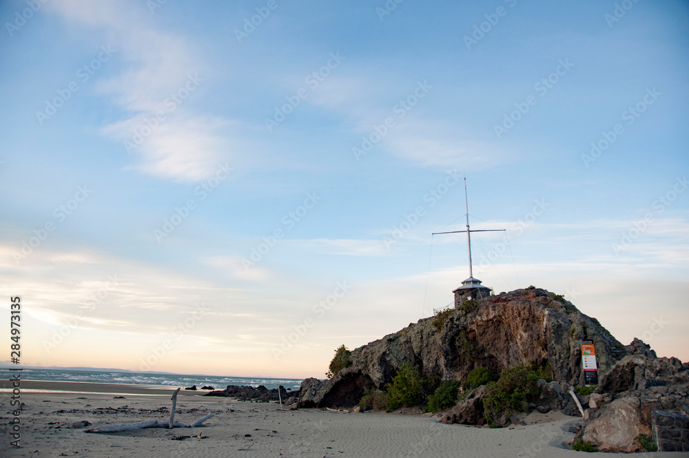 Cave Rock at Sumner Beach in Christchurch,South Island,New Zealand ...