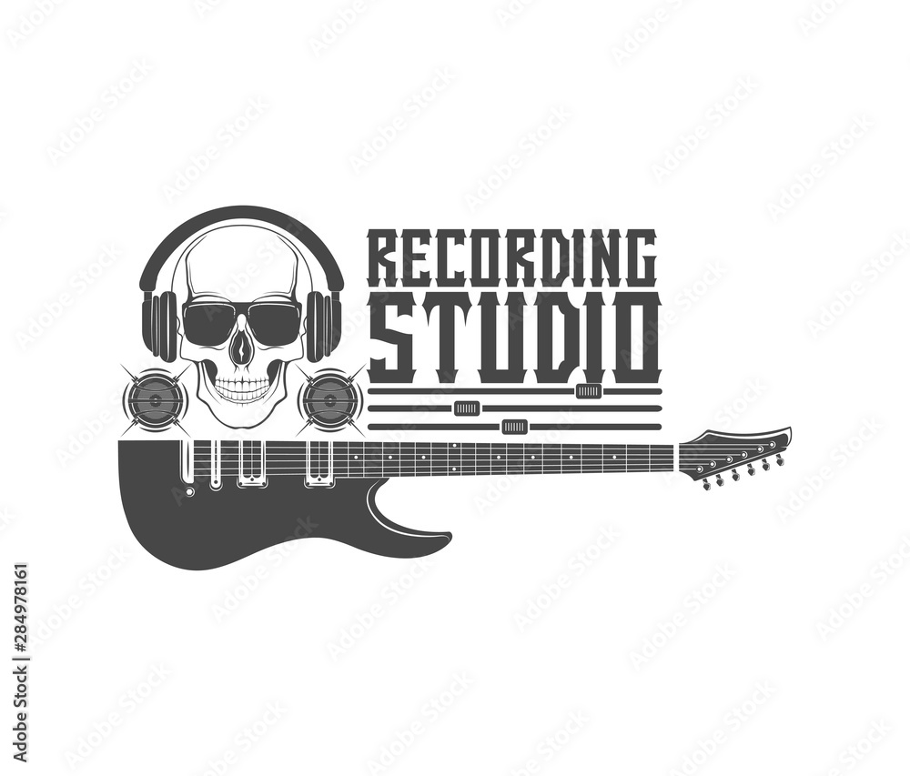 Vector graphic logo concept. Recording studio. Symbol emblem, element ...