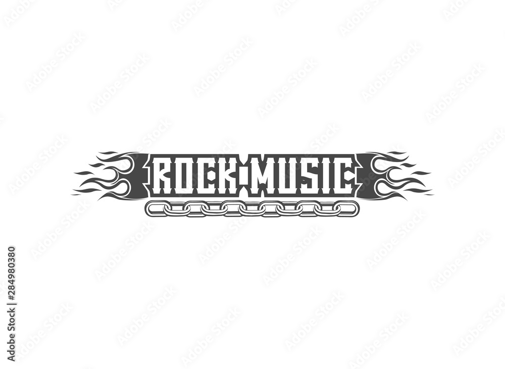 Vector logo of rock music. Text for decoration. Concept graphic design ...