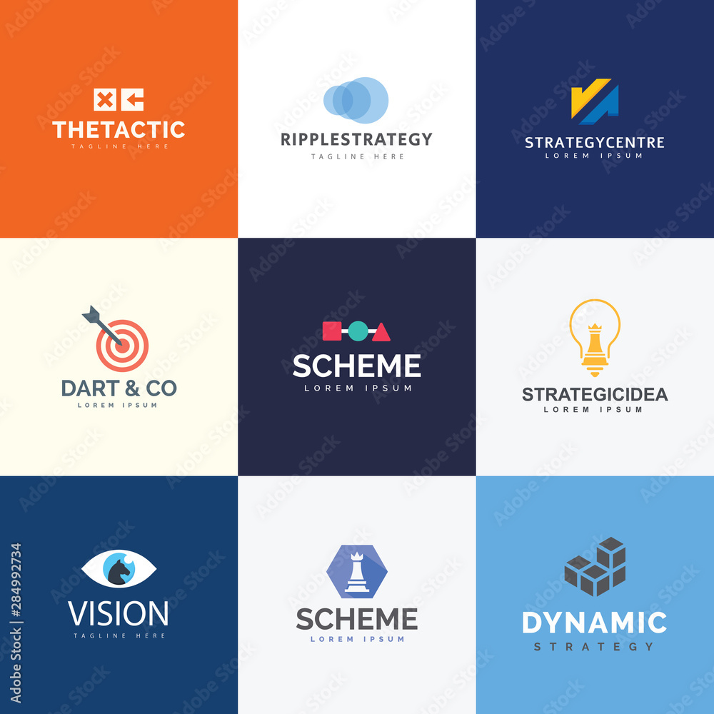 Plan Strategy Logo Vectors Pack Stock Illustration | Adobe Stock