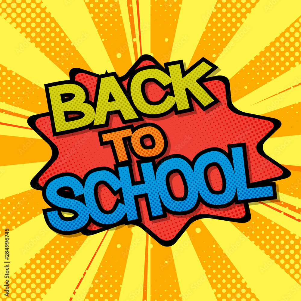 Back School Design Template Retro Comic. Back to school design template ...