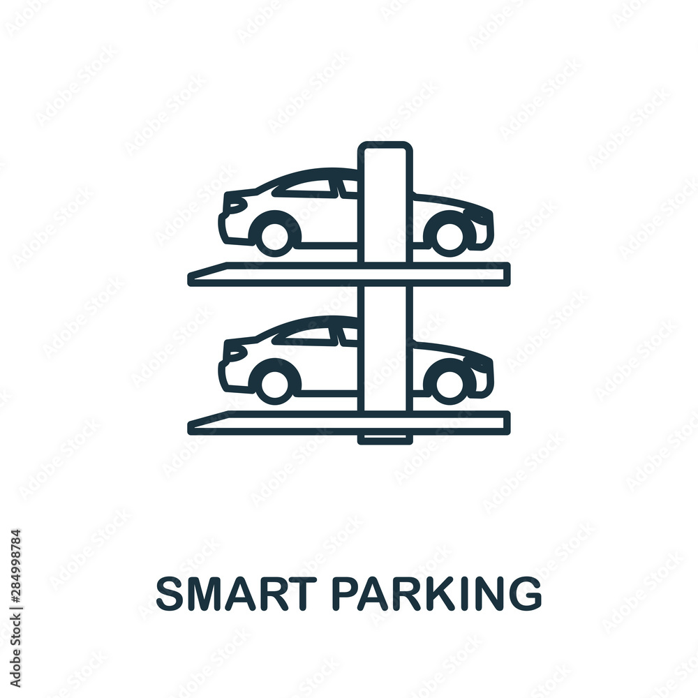Smart Parking outline icon. Creative design from smart devices icon ...