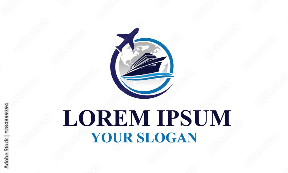 plane and ship logo design idea Stock Vector | Adobe Stock