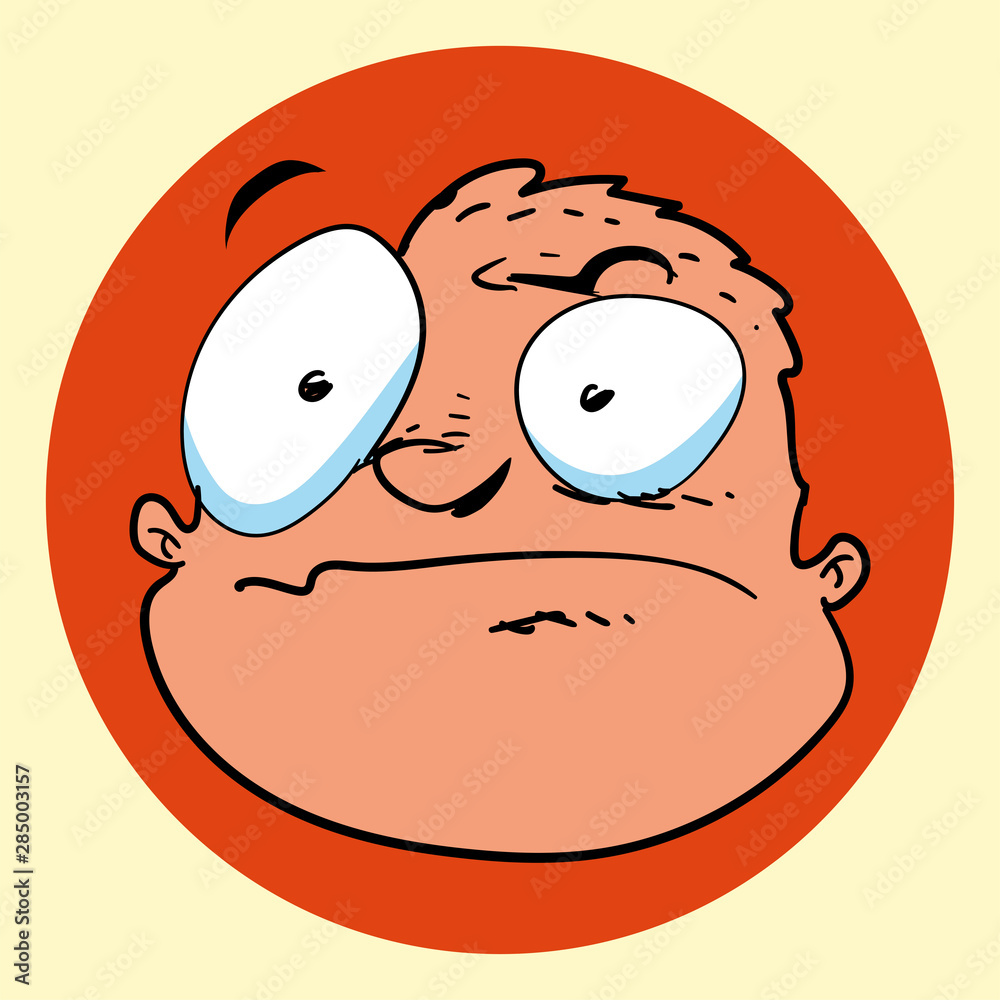 cartoon kid's nervous face expression, vector illustration. background ...