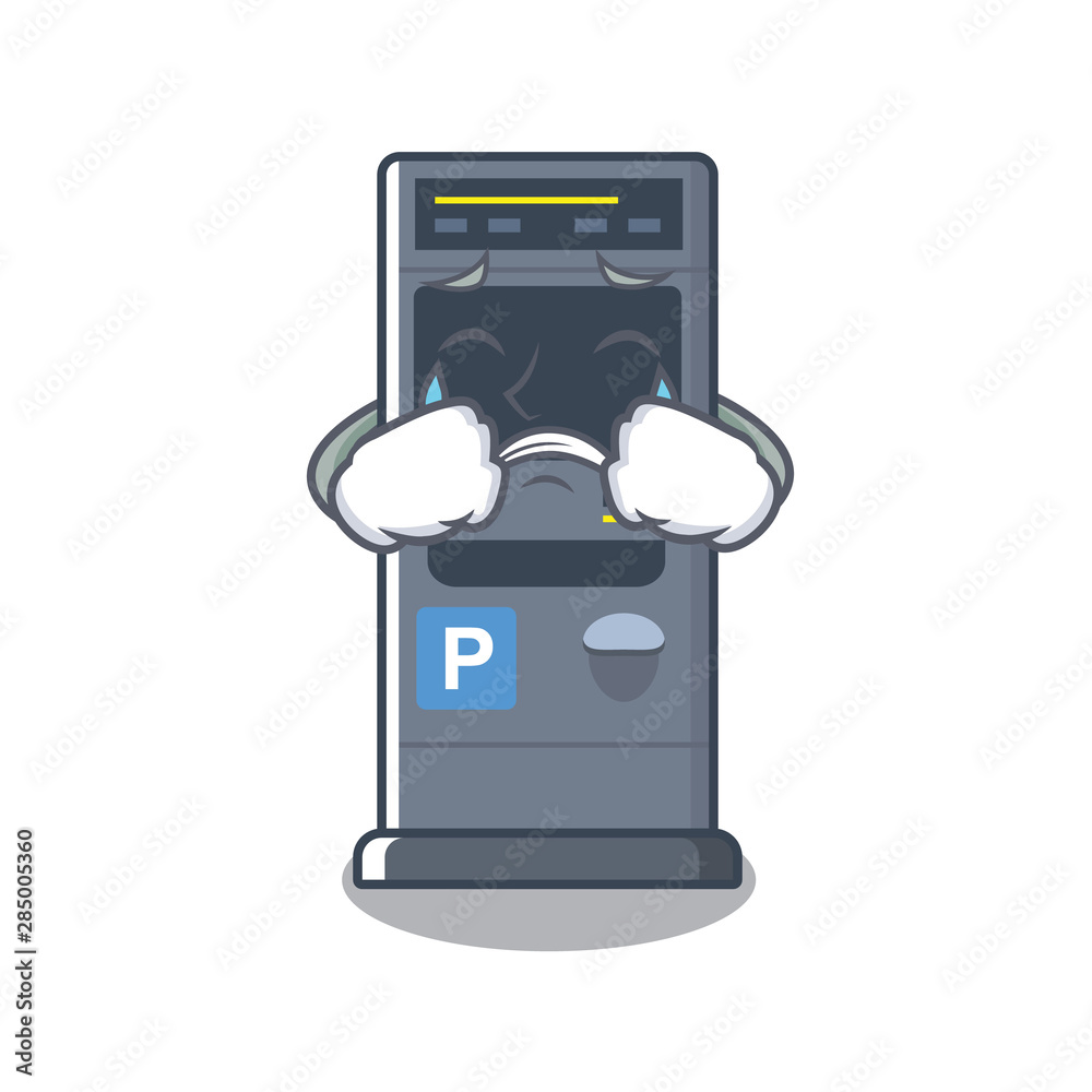 Crying parking vending machine isolated the mascot Stock Vector | Adobe ...