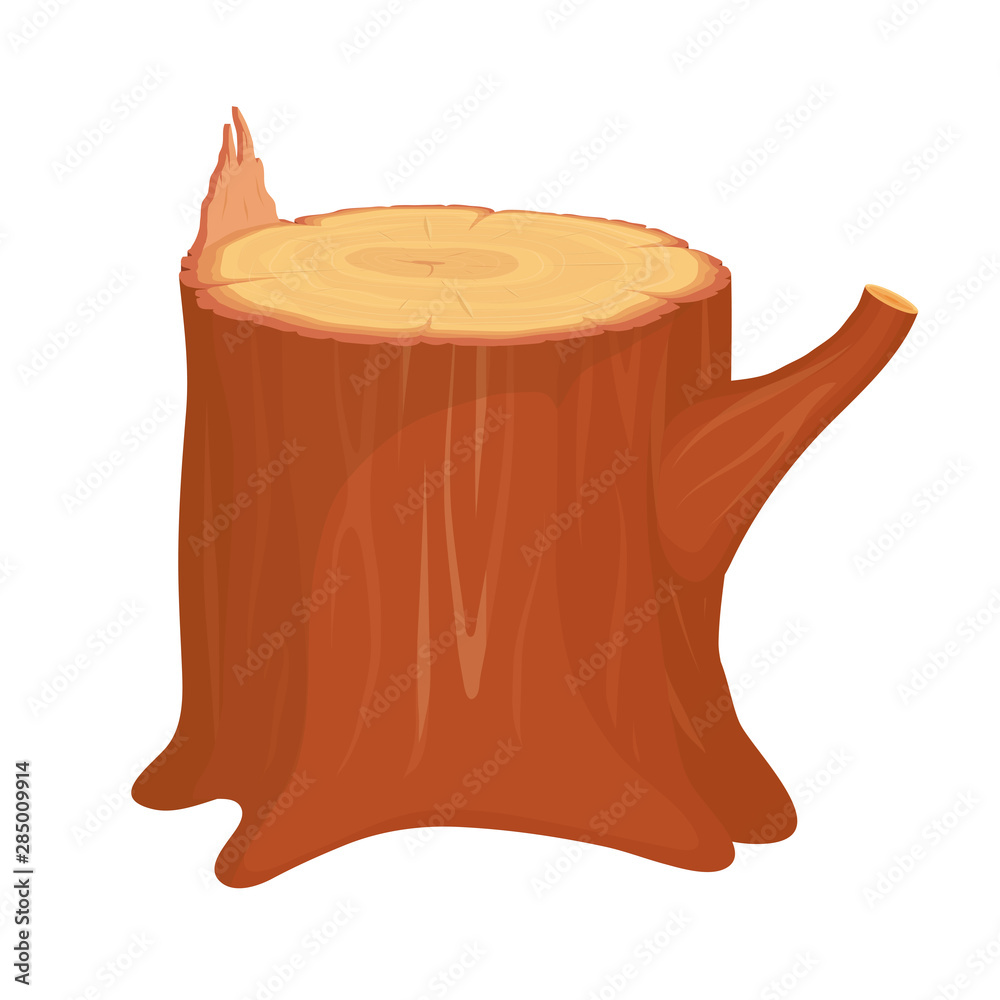 Tree Stump. Cartoon Tree Stump on white background. Vector Graphics to ...