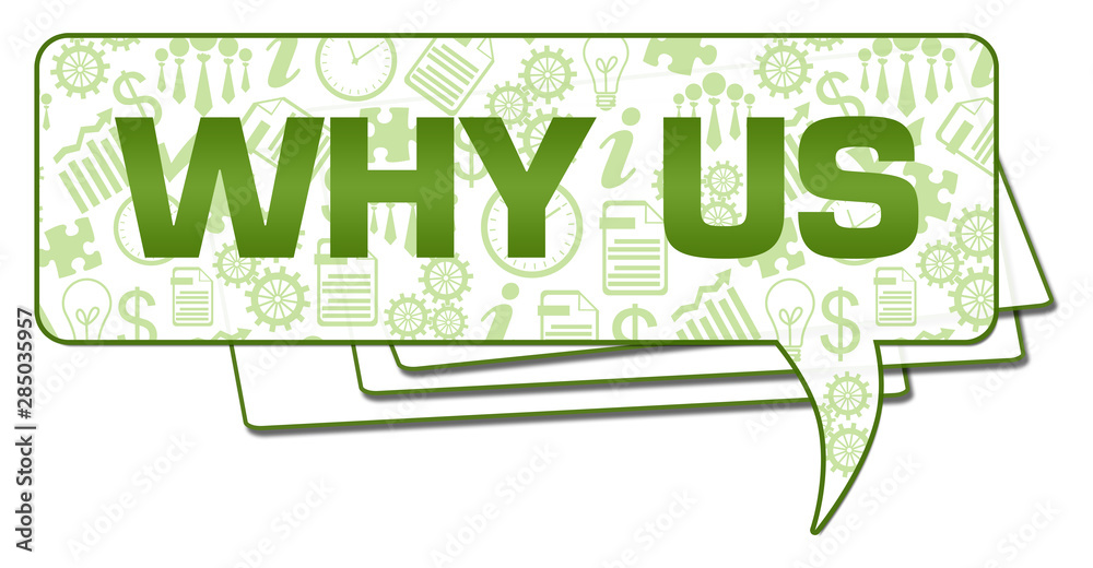 Why Us Business Symbols Green Stroke Comment Symbol Stock Illustration ...