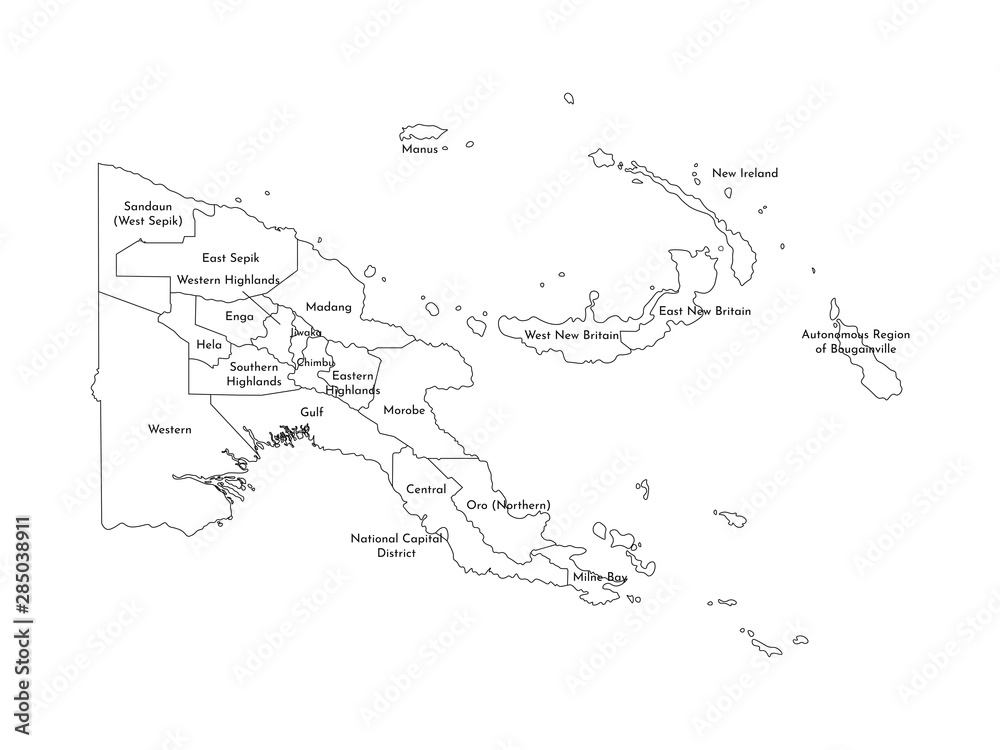 Vector isolated illustration of simplified administrative map of Papua ...