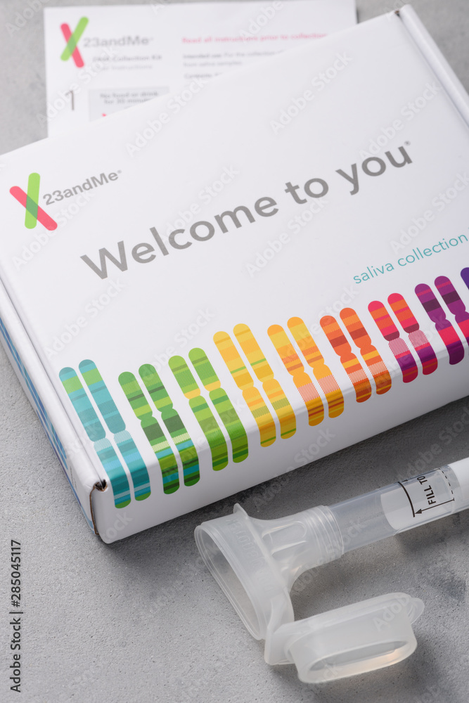 23andMe genome saliva collection kit with tube box and instructions ...