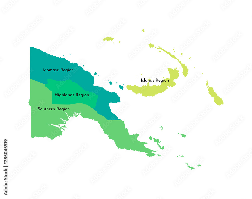 Vector isolated illustration of simplified administrative map of Papua ...