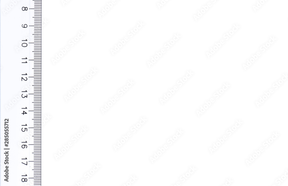Plastic transparent ruler with white background Stock Photo | Adobe Stock
