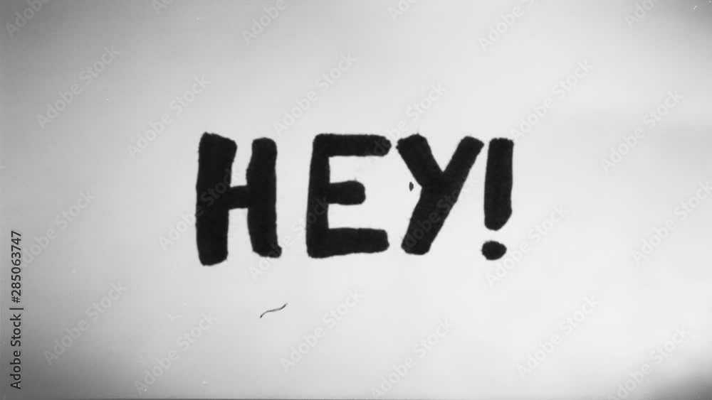 Hand Drawn Animation Of Hey Sign Loop/ 4k animation of a doodle hey ...
