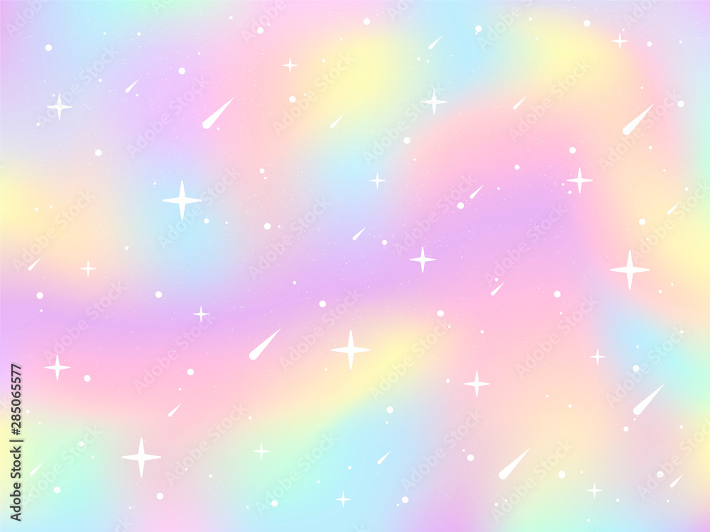 Vector illustration of unicorn gradient background with rainbow pastel ...
