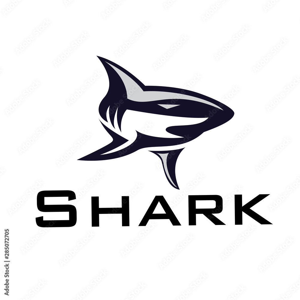 Swimming shark logo front view design inspiration Stock Vector | Adobe ...