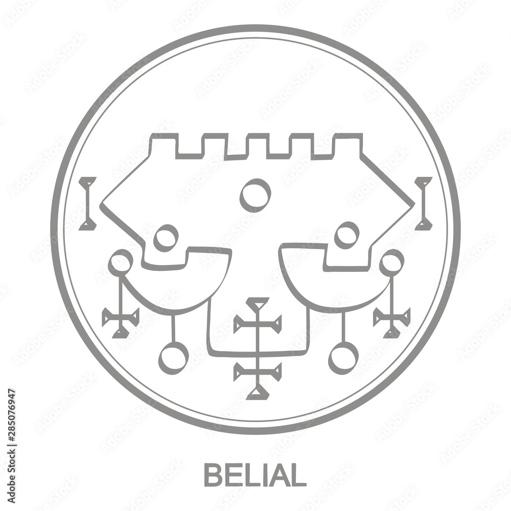 Vector icon with symbol of demon Belial. Sigil of Demon Belial Stock ...