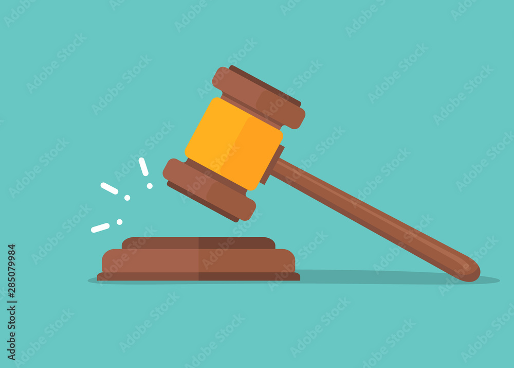 Judje hammer icon law gavel. Auction court hammer bid authority concept ...