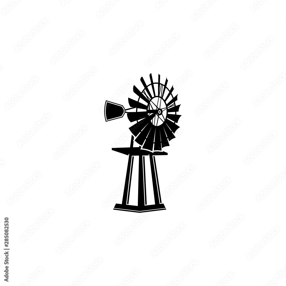 vector of a windmill as a symbol Stock Vector | Adobe Stock