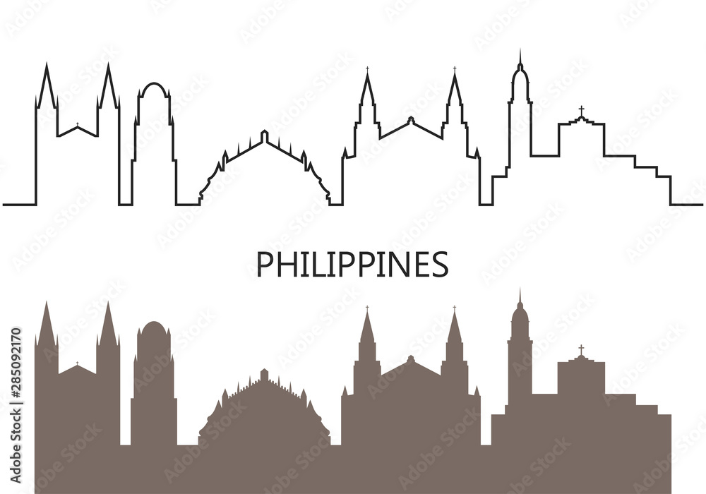 Philippines logo. Isolated Philippine architecture on white background ...