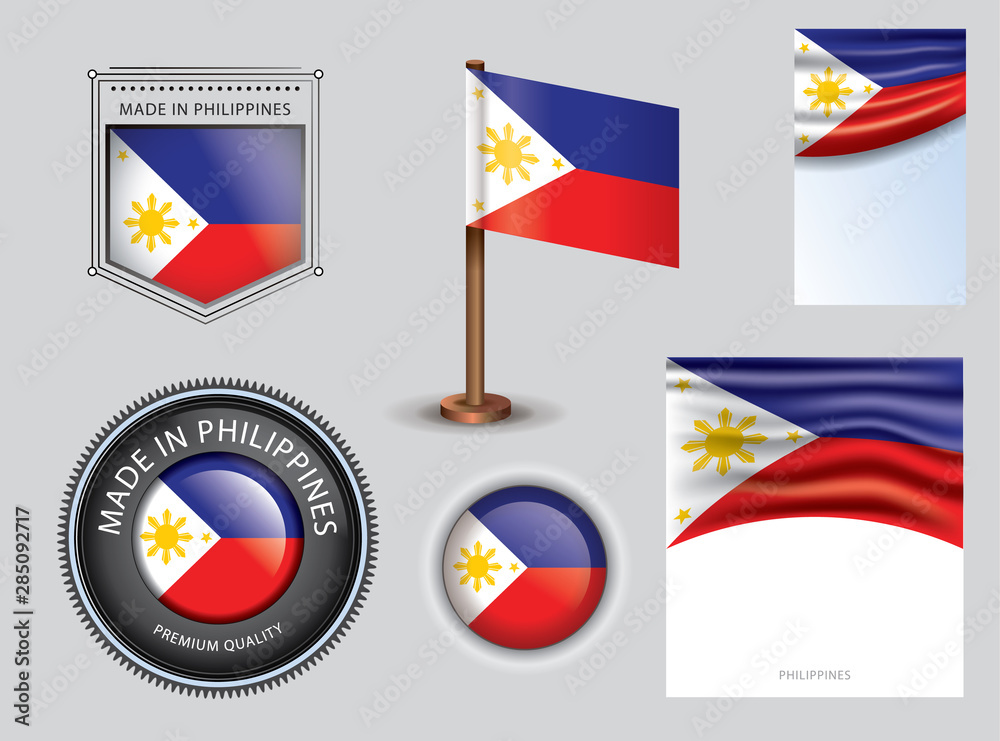 Made in Philippines seal, Filipino flag and color --Vector Art-- Stock ...