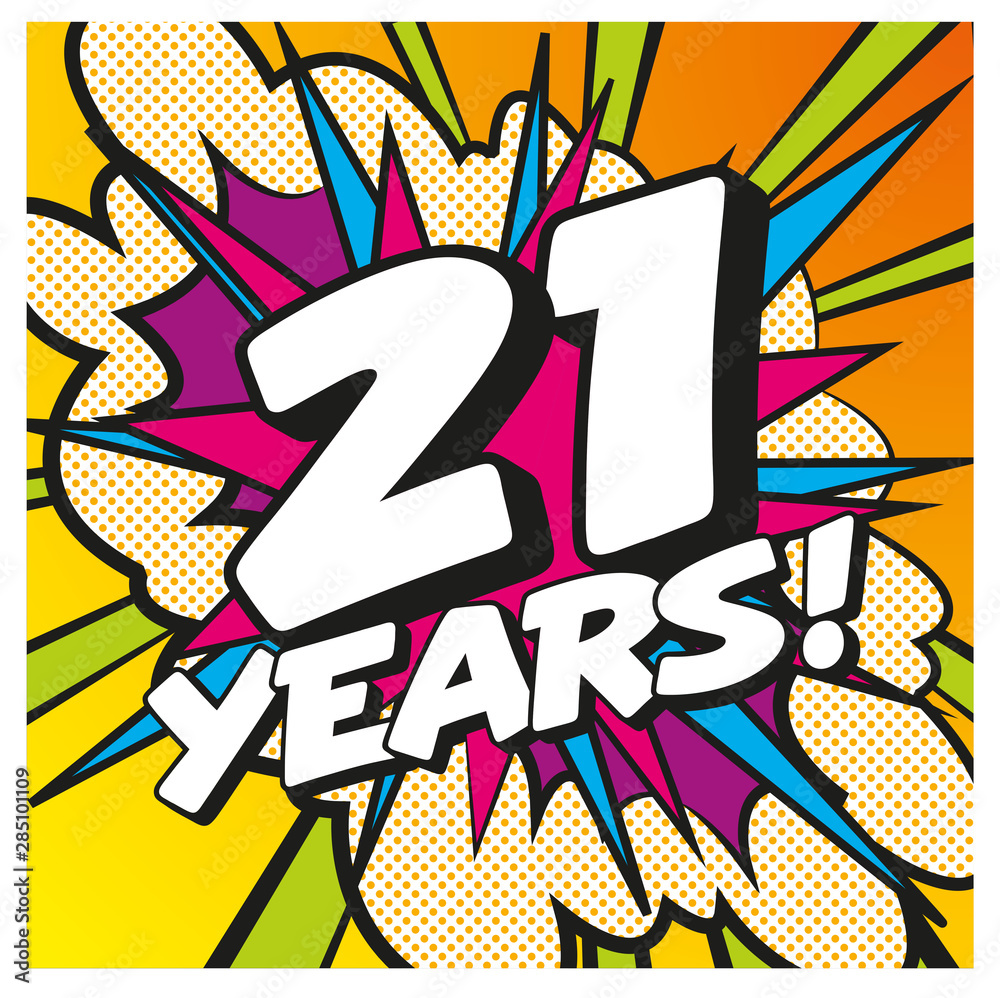 Carte Happy Birthday 21 years Stock Vector | Adobe Stock