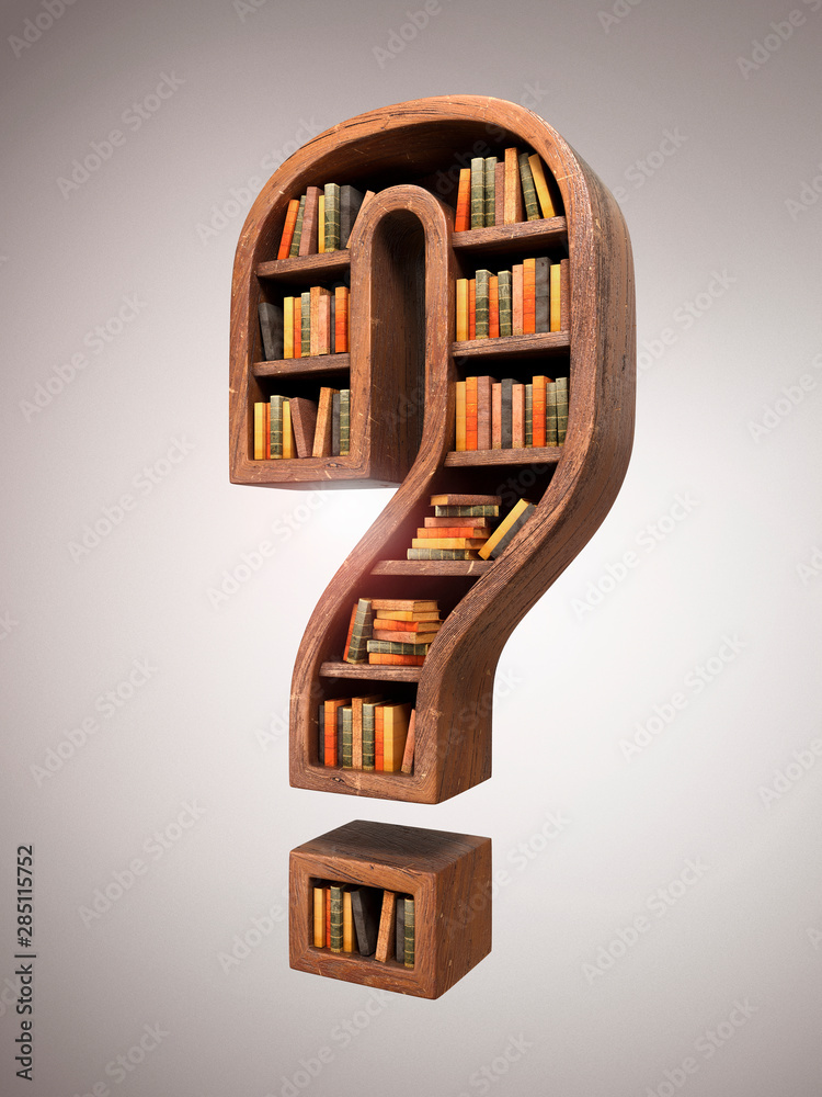 Question mark with books Stock Photo | Adobe Stock