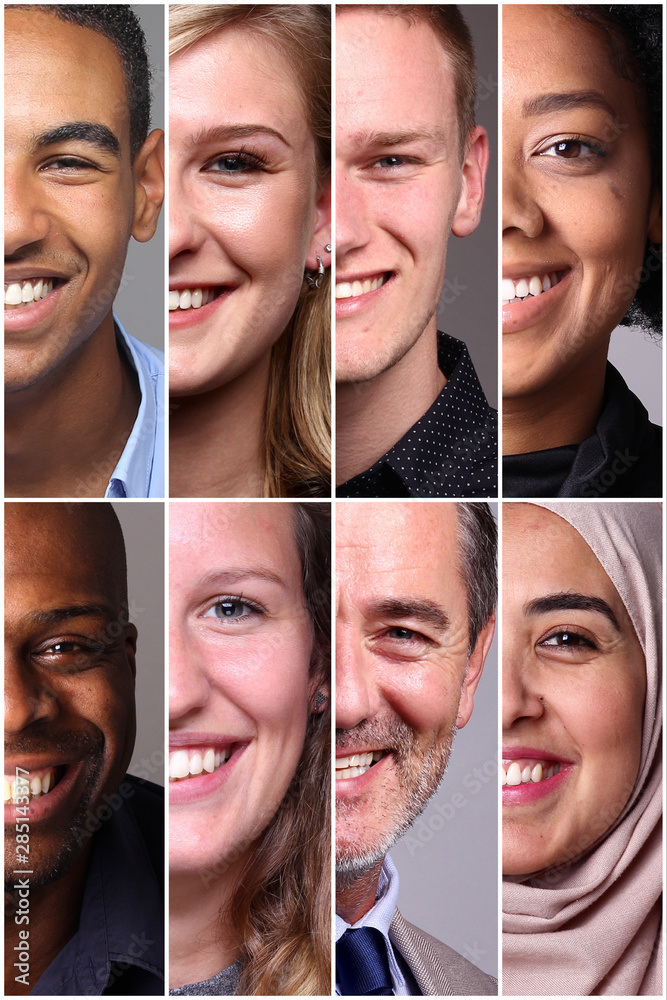 Beautiful multicultural ethnicities from different people around the ...