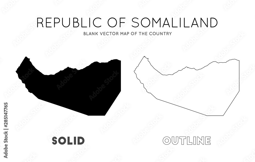 Somaliland map. Blank vector map of the Country. Borders of Somaliland ...