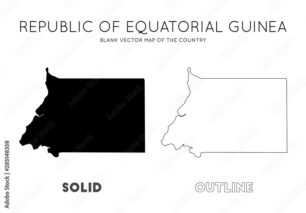 Equatorial Guinea Map Blank Vector Map Of The Country Borders Of