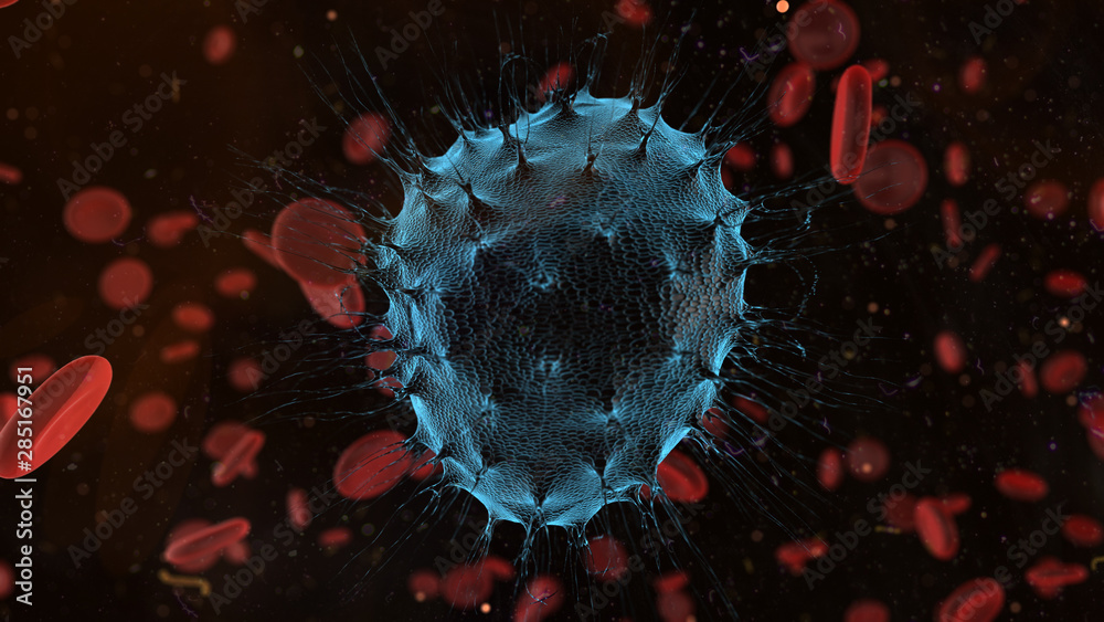 Cancer t cell lymphocytes in human body under an electron microscope ...