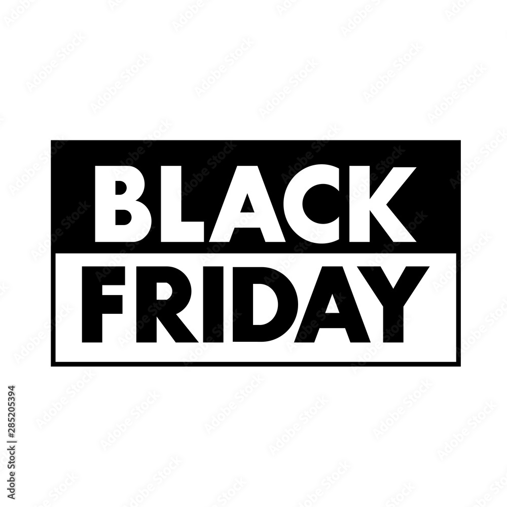 Logotipo con texto BLACK FRIDAY sobre rectángulo en blanco y negro ...