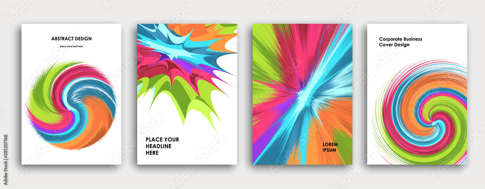 Multi-colored book cover page design, creative abstract background ...