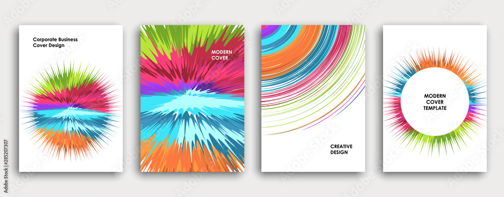Multi-colored book cover page design, creative abstract background ...