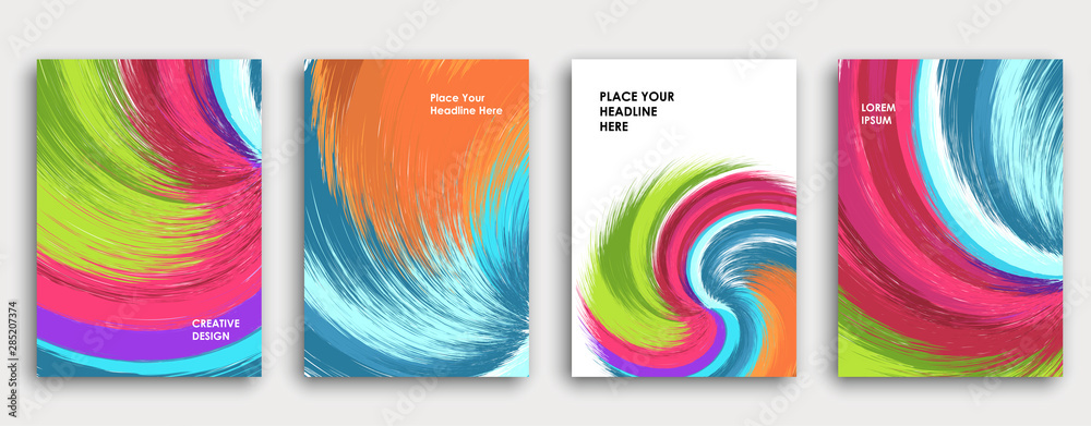 Multi-colored book cover page design, creative abstract background ...