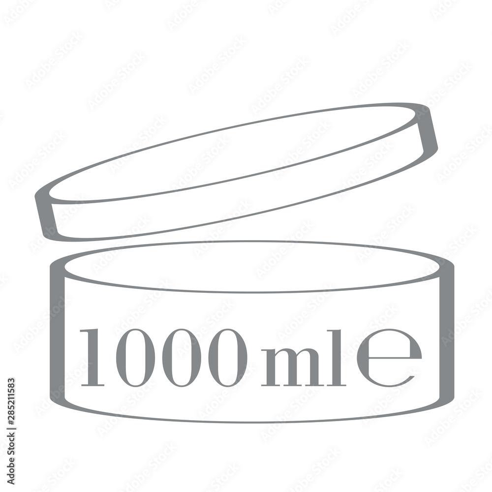 1 Liter l sign l-mark estimated volumes 1000 milliliters ml Vector ...